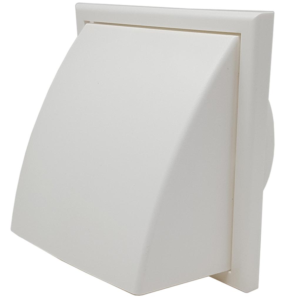 WHITE Cowl Grill Wall Mounted Outlet + Shutter 4 INCH 5 INCH and 6 INCH ...